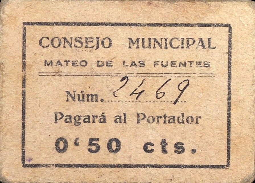 50 сантимов Матео де лас Фуэнтес (Испания) - Банкноты мира (Numisclub ...